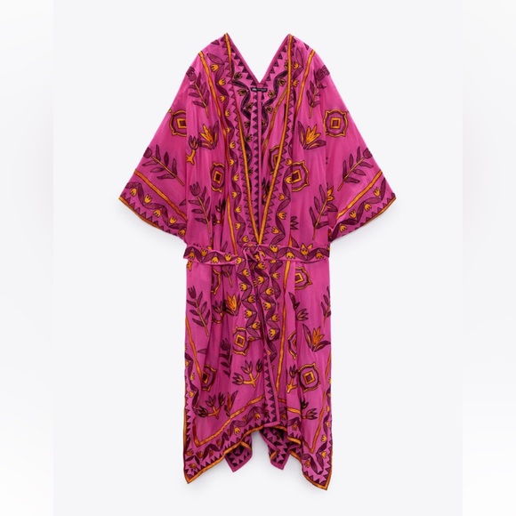 Zara | Sweaters | Zara Embroidered Kimono | Poshmark
